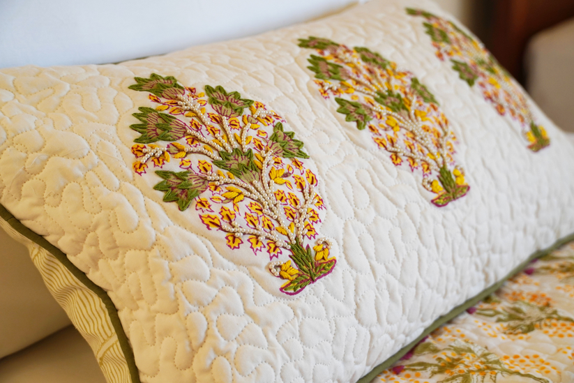 Signature Motif Cushion Cover with Embroidery – JaipurBlocHouse